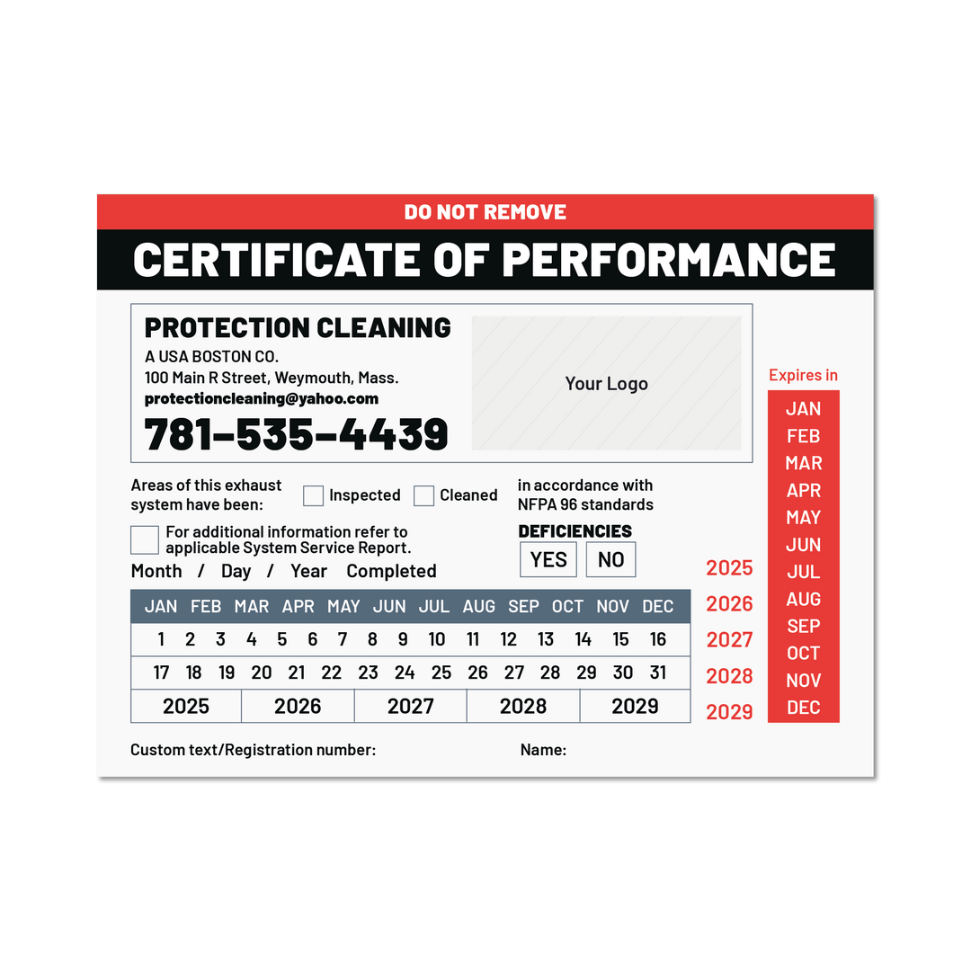 Hood Cleaning Stickers – Stickymade