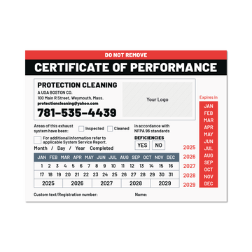 Hood Cleaning Stickers – Stickymade