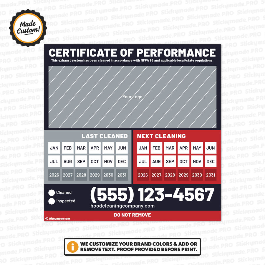 Hood Cleaning Stickers – Stickymade